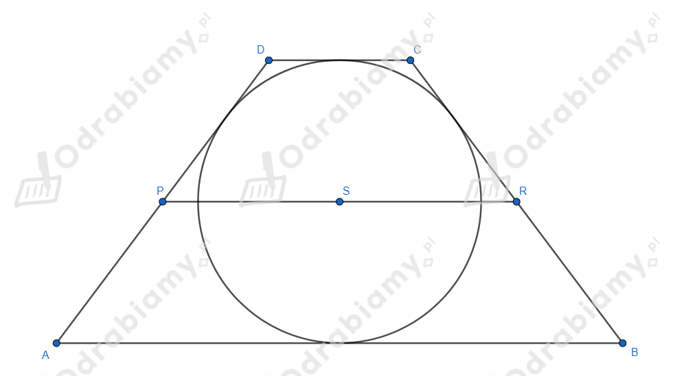 Na okręgu opisano trapez równoramienny o obwodzie...- Zadanie 3 ...