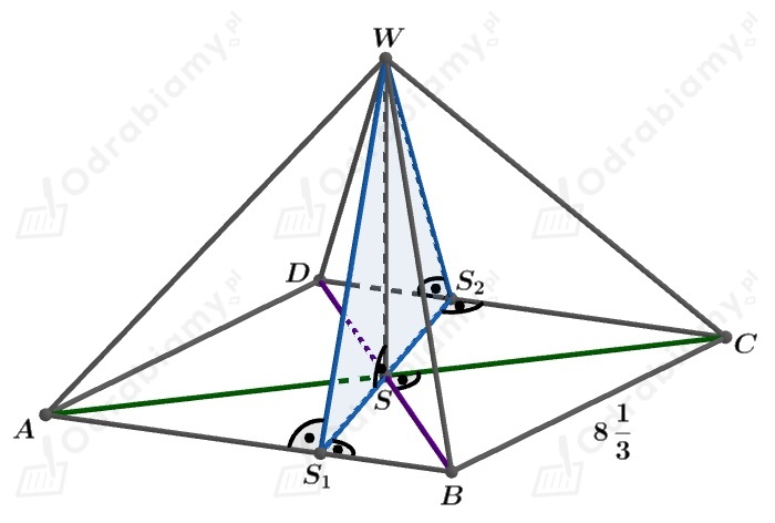 Podstawą ostrosłupa jest romb...- Zadanie 5.179: Matematyka 4. Zakres ...