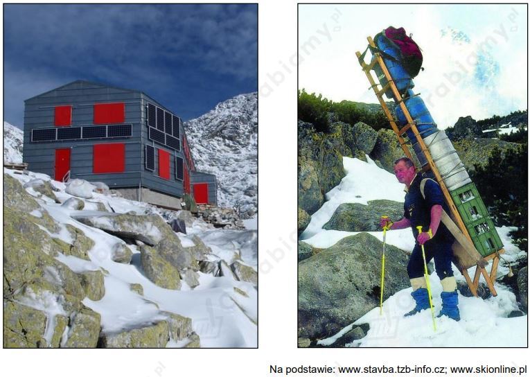 Na fotografiach przedstawiono schronisko Chata pod Rysami ...- Zadanie ...